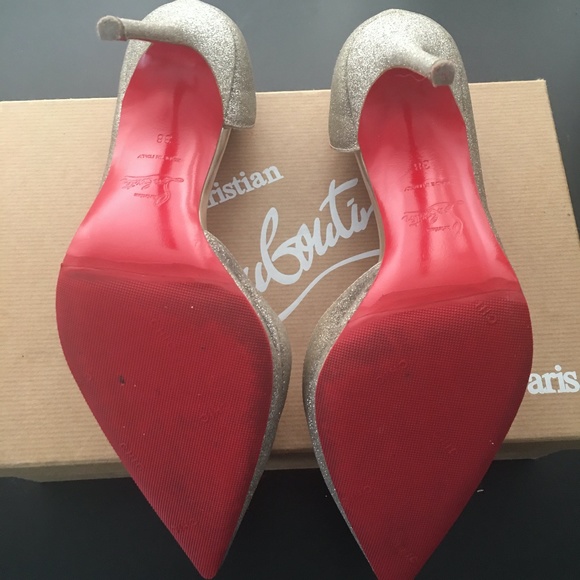Christian Louboutin | Shoes | 25 Louboutin Iriza Dorsay Glitter Pumps ...
